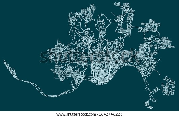 Road Map Cincinnati Ohio United States Stock Vector (Royalty Free ...