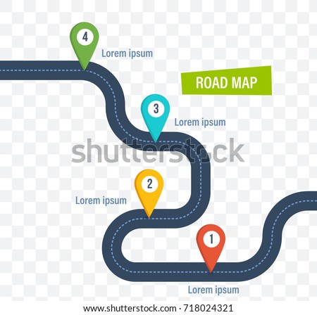 Road Map Colorful Bright Marks Markers Stock Vector (Royalty Free ...