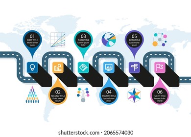 Road Map Infographic Creative Plan Design Stock Vector (Royalty Free ...