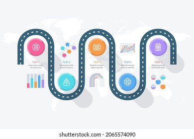 Road Map Infographic Creative Plan Design: เวกเตอร์สต็อก (ปลอดค่า ...