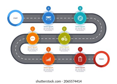 Road Map Infographic Creative Plan Design Stock Vector (Royalty Free ...