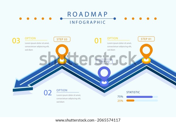 Road Map Infographic Creative Plan Design Stock Vector (Royalty Free ...