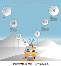 Road Map Infographic Road Trip Internet Stock Vector (Royalty Free ...