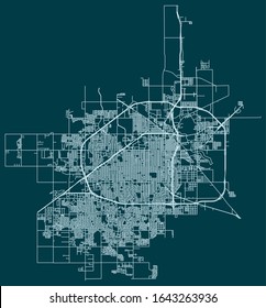 Road Map Lubbock Texas United States Stock Vector (Royalty Free ...