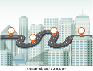 Road Map Many Building Capital City Stock Vector (Royalty Free ...