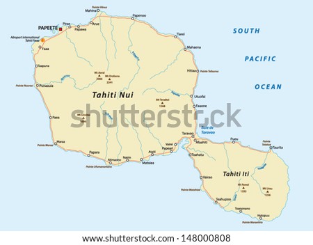 Road Map Tahiti Stock Vector (Royalty Free) 148000808 - Shutterstock