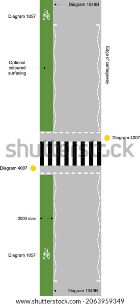 Road Marking Layout Showing Markings Offset Stock Vector (Royalty Free ...