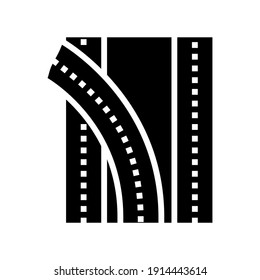 Road Multilevel Interchange Glyph Icon Vector Stock Vector (Royalty ...