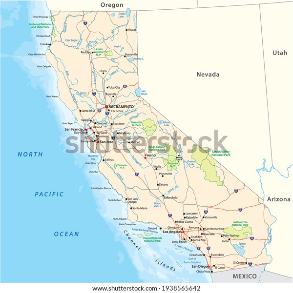 Road National Park Vector Map Us 库存矢量图（免版税）1938565642 | Shutterstock
