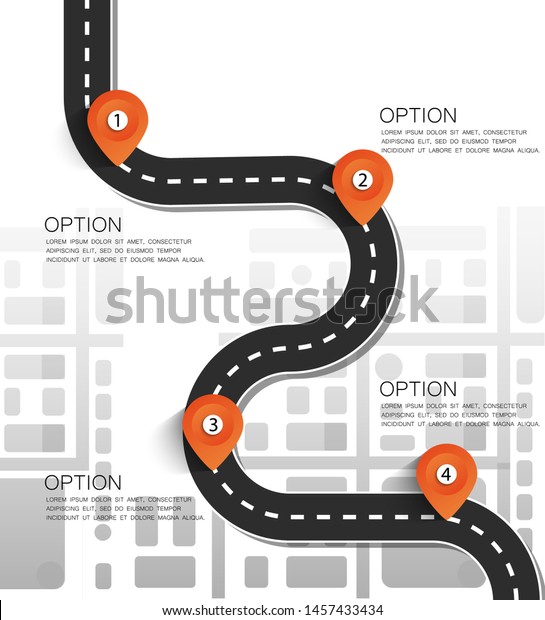 Road on a transparent background. Road way location infographic ...