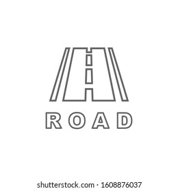 Road Outline Vector Icon Thin Line Stock Vector (Royalty Free) 1608876037