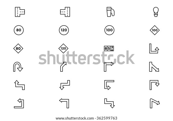 Road Outline Vector Icons 4 Stock Vector (Royalty Free) 362599763 ...