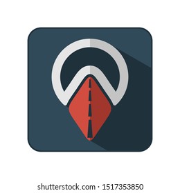 Road Pin Flat Icon Symbol Isolated Stock Vector (Royalty Free ...