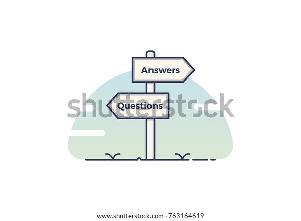 Road Post Indicating Questions Answers Vector Stock Vector (Royalty ...