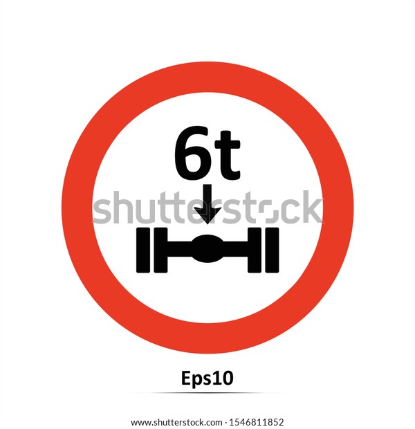 Road Prohibitory Sign Maximum Weight Per Stock Vector (Royalty Free ...