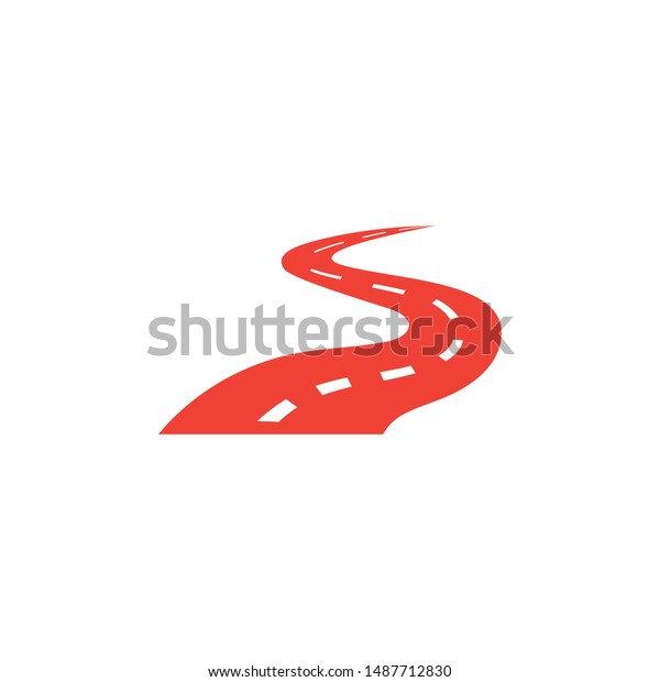 Road Red Icon On White Background Stock Vector (Royalty Free ...