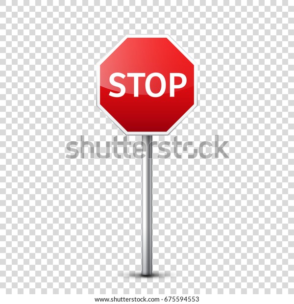 Road Red Signs Collection Isolated On Stock Vector (Royalty Free) 675594553