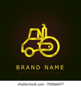 Road Roller Golden Metallic Logo Stock Vector (Royalty Free) 703066477 ...