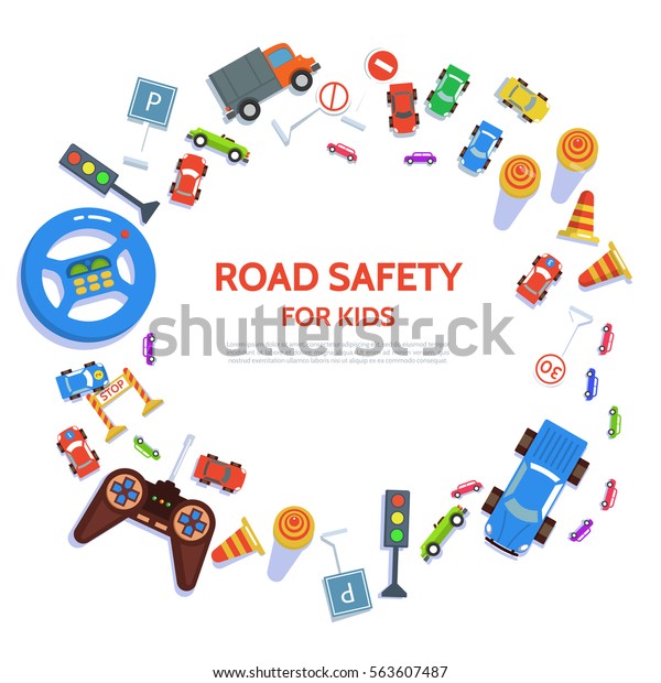 Road Safety Template Play Car Road เวกเตอร์สต็อก (ปลอดค่าลิขสิทธิ์ ...