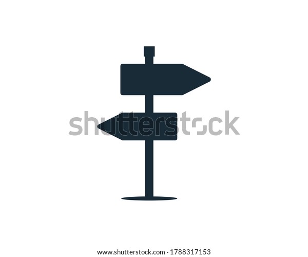 Road Sign Arrow Icon Vector Logo Stock Vector (Royalty Free) 1788317153 ...