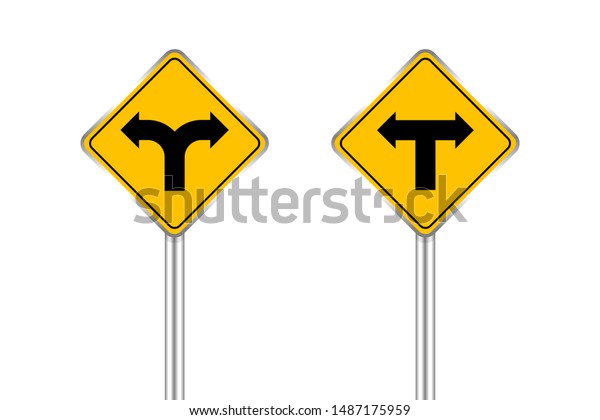Road Sign Black Arrow Pointing Left Stock Vector (Royalty Free) 1487175959
