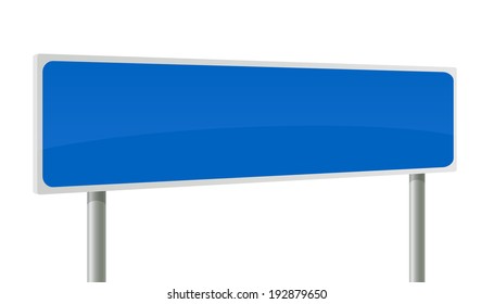 Road Sign Blue Rectangle On Pillar Stock Vector (Royalty Free ...