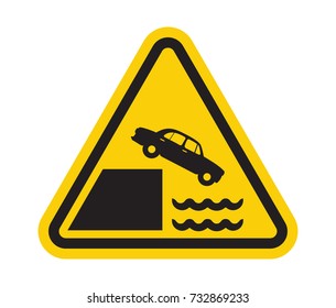Road Sign Car Falling Into Water 库存矢量图（免版税）732869233 | Shutterstock