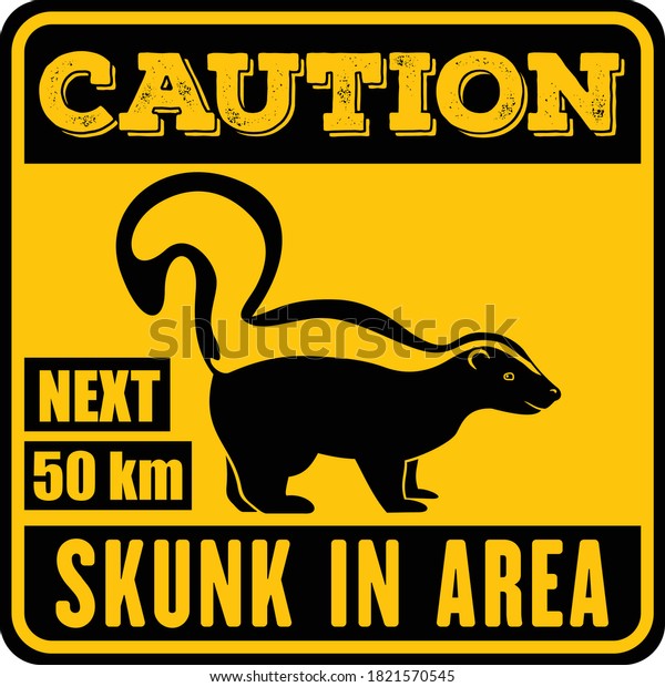 Road Sign Caution Skunk Area Vector Stock Vector (Royalty Free ...