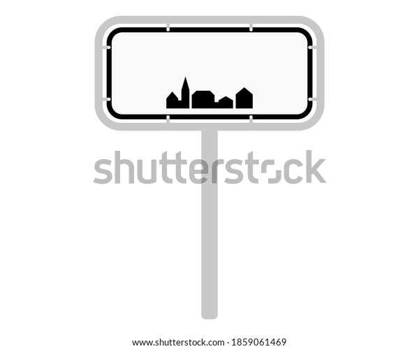 Road Sign Denmark On White Stock Vector (Royalty Free) 1859061469 ...