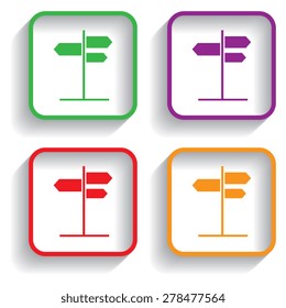 Road Sign Different Directions Icon Stock Vector (Royalty Free ...