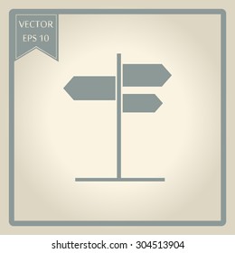 Road Sign Different Directions Icon On Stock Vector (Royalty Free ...