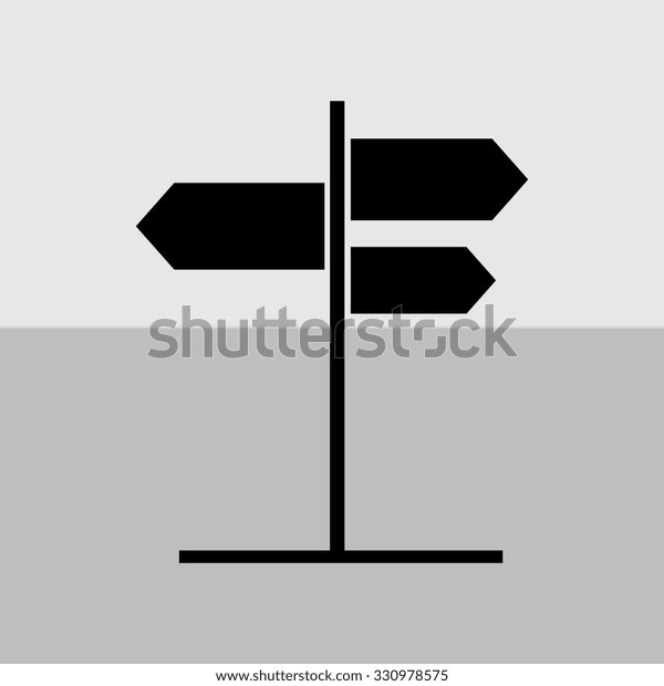 Road Sign Different Directions Icon Stock Vector (Royalty Free ...
