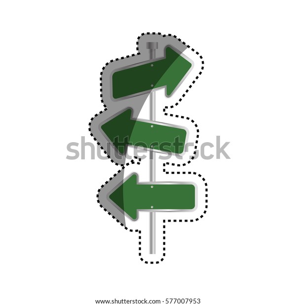 Road Sign Directions Icon Vector Illustration: เวกเตอร์สต็อก (ปลอดค่า ...