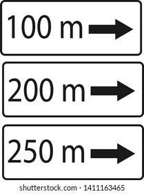 Road Sign Distance Indicator Set Road Stock Vector (Royalty Free ...