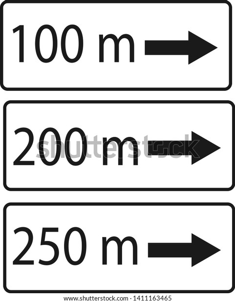 Road Sign Distance Indicator Set Road Stock Vector (Royalty Free ...