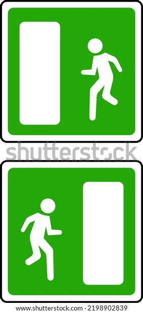 Road Sign Emergency Exit Man Running Stock Vector (Royalty Free ...