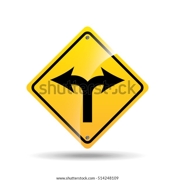 Road Sign Fork Arrow Icon Vector Stock Vector (Royalty Free) 514248109 ...