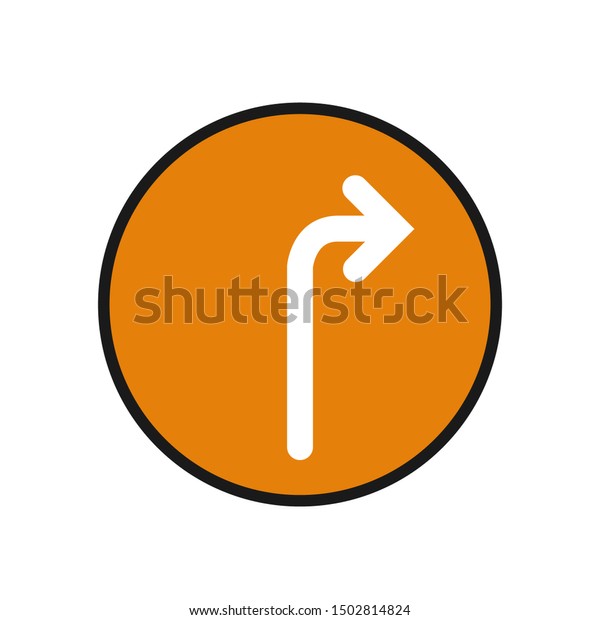 Road Sign Form Arrow Orange Circle Stock Vector (Royalty Free ...