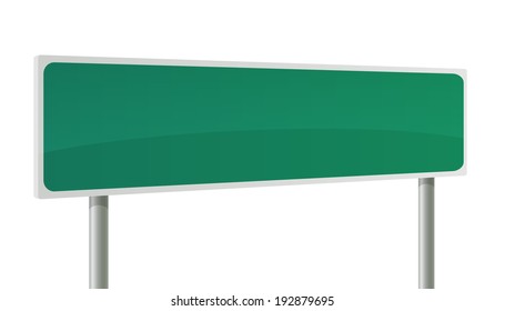 Road Sign Green Rectangle On Pillar Stock Vector (Royalty Free ...