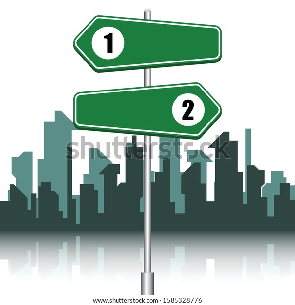 Road Sign Infographic Cityscape Vector Illustration 库存矢量图（免版税 ...