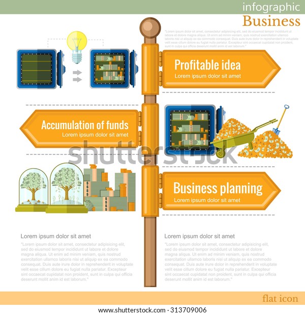 Road Sign Infographic Different Types Business: vector de stock (libre ...