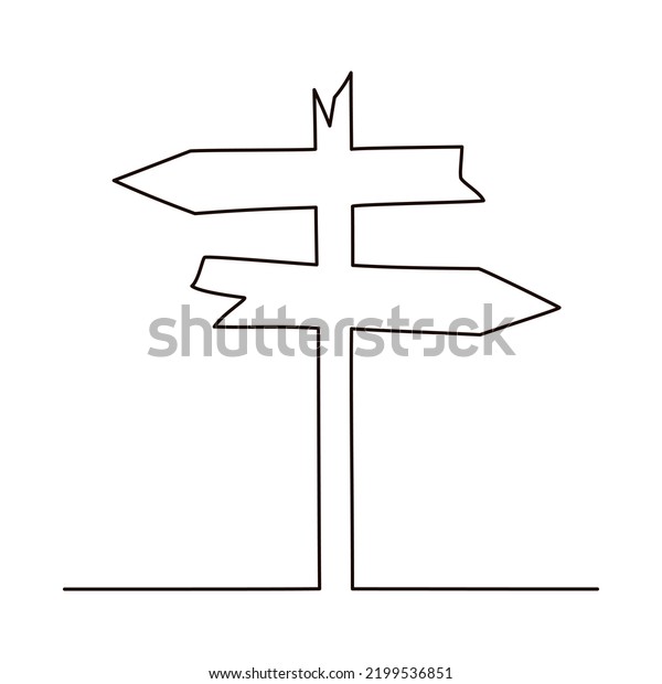 Road Sign Left Right Arrows Continuous Stock Vector (Royalty Free ...