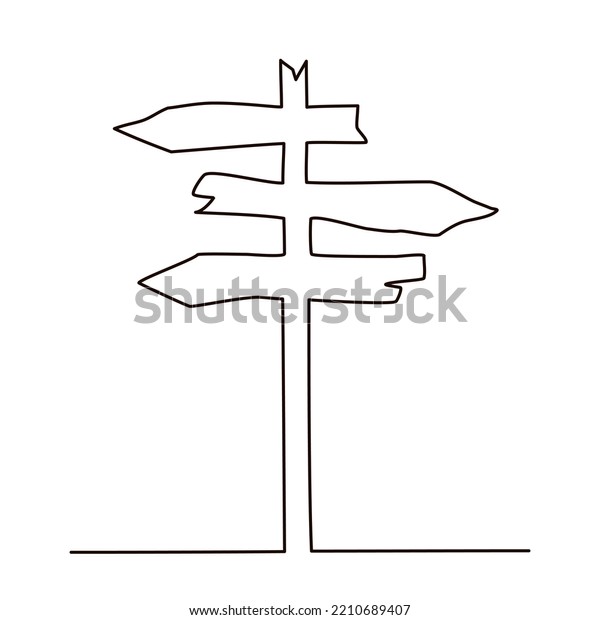 Road Sign Left Right Three Arrows Stock Vector (Royalty Free ...