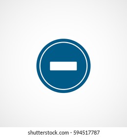Road Sign No Entry Blue Flat Stock Vector (Royalty Free) 594517787 ...