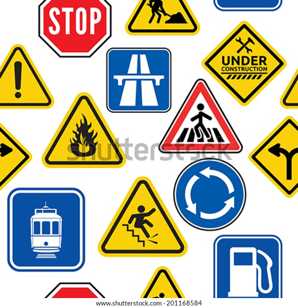 Road Sign Pattern Stock Vector (Royalty Free) 201168584 | Shutterstock