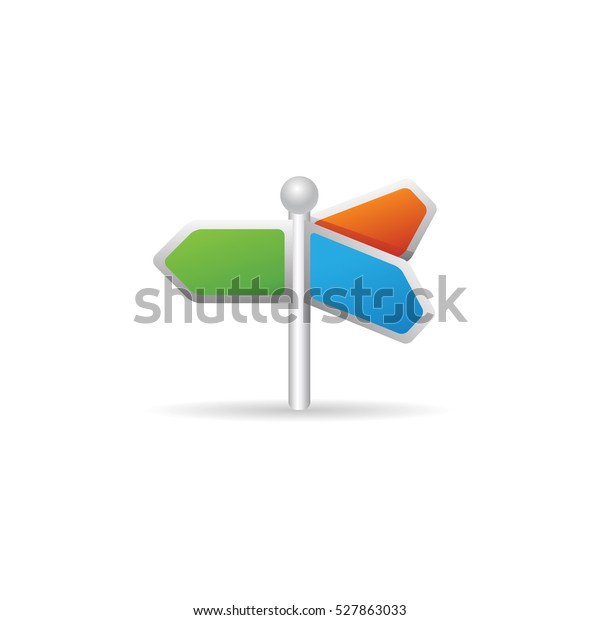 Road Sign Post Icon Color Travel Stock Vector (Royalty Free) 527863033