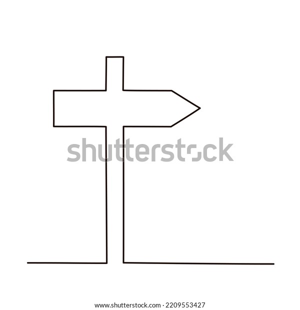 Road Sign Right Arrows Continuous Line Stock Vector (Royalty Free ...