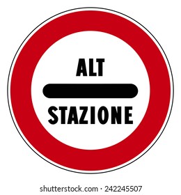 Road Sign Italy Customs Stop Stop Stock Illustration 1171376395