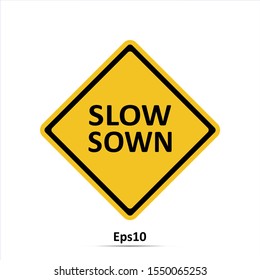 Road Sign Slow Down Icon Vector Stock Vector (Royalty Free) 1550065253 ...