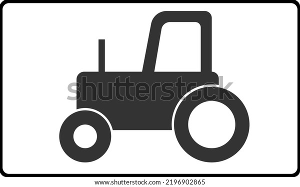 Road Sign Type Vehicle Sign Tractor Stock Vector (Royalty Free ...